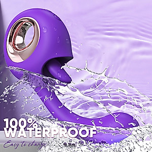 Adult Toys, 2 in 1 Clitoral Licking Tongue Vibrator, Rechargeable & Waterproof Sex Toys 9 Licking Modes & 9 Clitoral Stimulator Sex Toy for Women and Couples Game