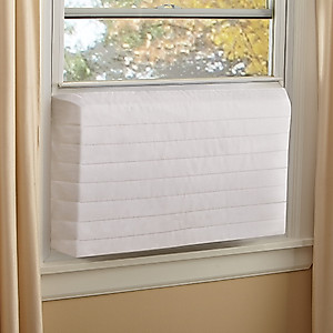 Collections Etc Indoor Quilted Window Air Conditioner Cover - Maintains Heat and Keeps Cold Air Out While Eliminating Dust Buildup, Medium