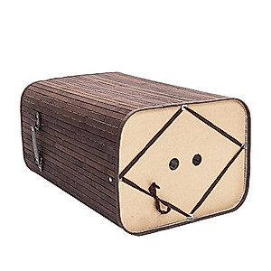 TRRAPLE Laundry Hamper With Lid, Bamboo Laundry Basket with Liner Bag Cloth Storage Basket Dirty Clothes Hamper for Bedroom Laundry Room