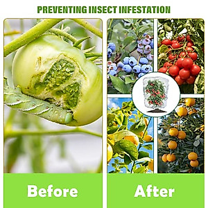 SATXTREM Garden Mesh Netting with Drawstring-Plants Cover Protection from Anti Birds,Bugs,Cicadas,and Insects-Pest Barrier Bag for Blueberry Bushes,Citrus,Tomatoes,Vegetables,Fruit Tree and Orange