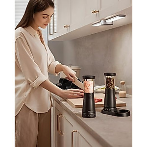 Electric Salt and Pepper Grinder Set with 4.5oz Large Capacity, Stainless Steel Rechargeable Salt and Pepper Grinder with 1.8" Wide Mouth, Storage Base,Adjustable Coarseness, and One-Hand Operation