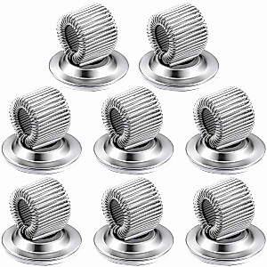 yuntop 8 Pcs Manganese Steel Pen Holder Clips Self Adhesive Pencil Organizer with Adjustable Spring Loop for Erase Board Whiteboard Bulletin Board Refrigerator Map Office Home Fit Any Size (Silver)