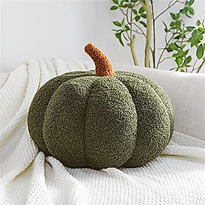 Zuwxeu Pumpkin Pillow,Pumpkin Shaped Throw Pillow Cushion, Pumpkin Plush Floor Pillow,Pumpkin Pillow Decor,Halloween Pumpkin Decorative Pillow for Home Decor Party Favors(7.5'', Dark Green)