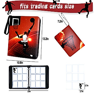 Basketball Card Binder, Trading Card Binder 9 Pocket with 50 Removable Sleeves Fits 900 Sport Cards, 3 Ring Card Holder Binder with Zipper, Collector Storage Album