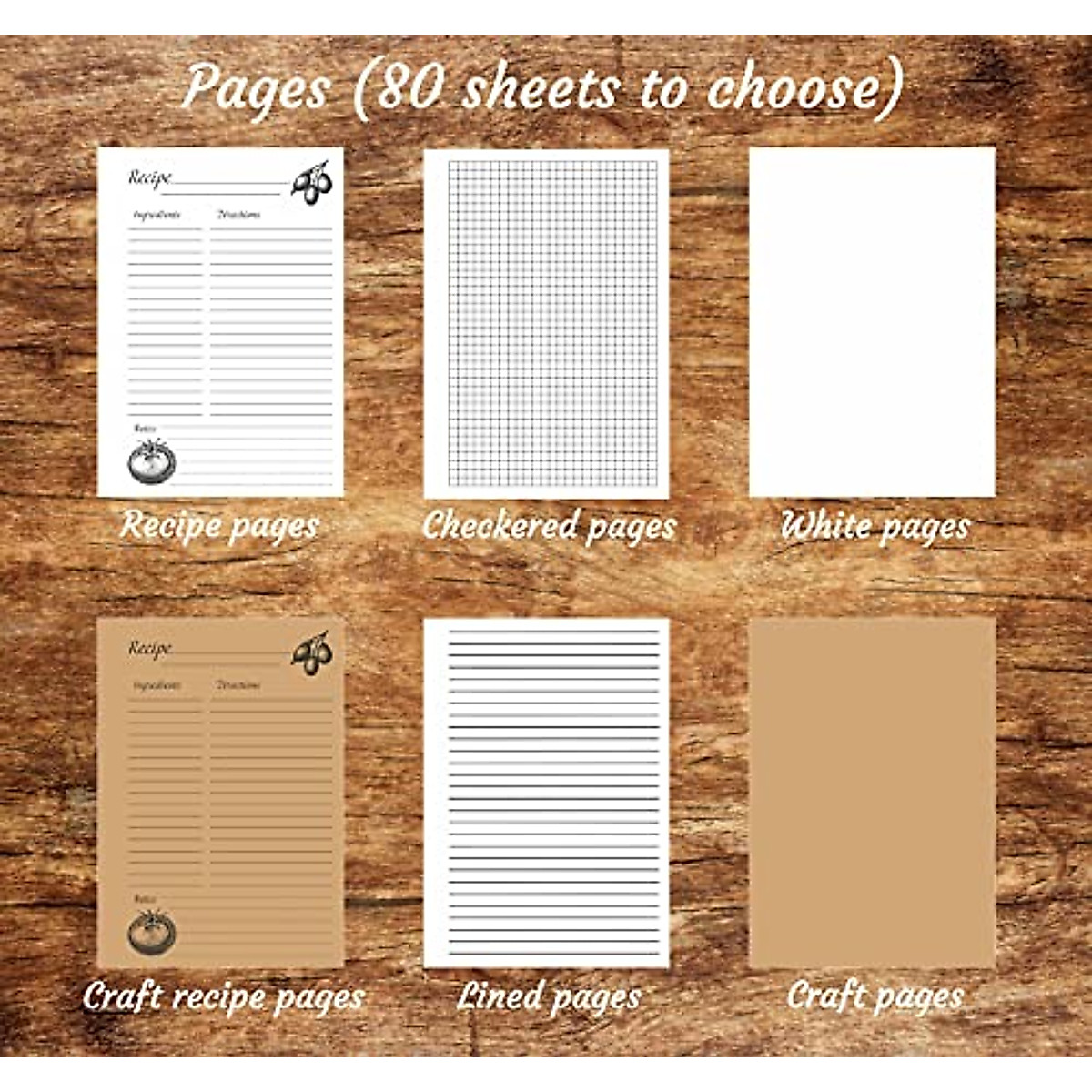 Personalized Recipe Book Wooden Cookbook Blank Recipe Binder Gift Daughter And Mom Her Custom Recipe Journal Wooden Family Book Wedding Gift (Style2)