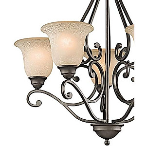 Kichler Camerena 31.25" 5 Light Chandelier with White Scavo with Light Umber Inside Tint Olde Bronze®