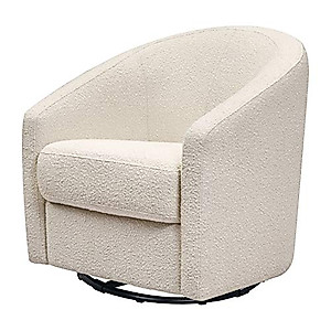 Babyletto Madison Swivel Glider in Polyester Ivory Boucle, Greenguard Gold and CertiPUR-US Certified