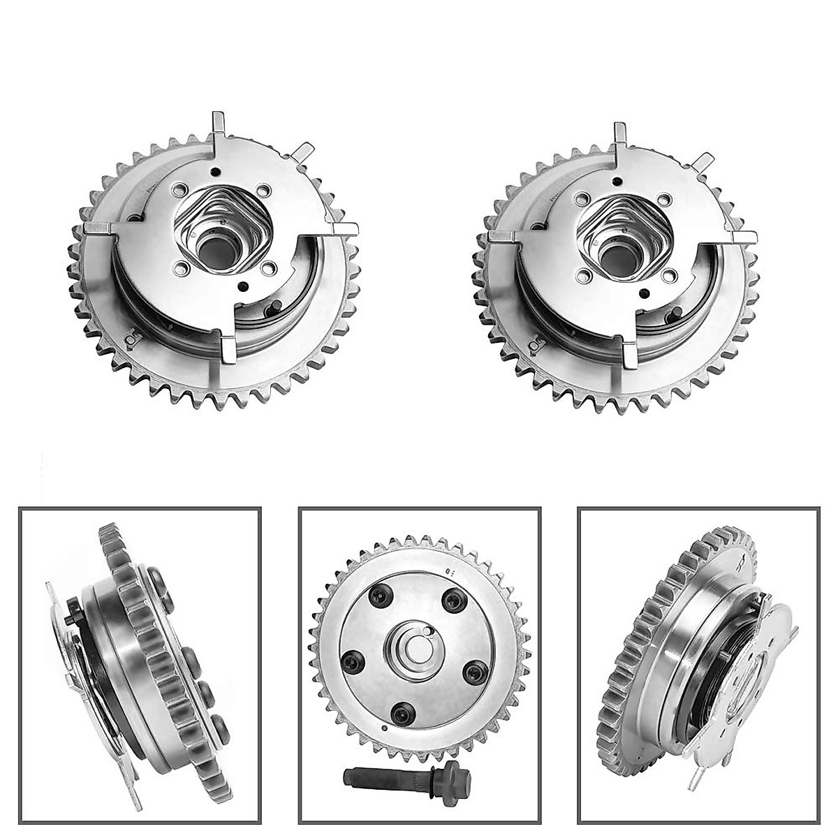 Camshaft Drive Variable Camshaft Timing Kit 3R2Z-6A257-DA for F'-ord Expedition F'150 F250 F350 Lincoln Mark LT Navigator 5.4L 3V Triton 2004-2013, with Phasers Sprockets Tensioners Guides Chains