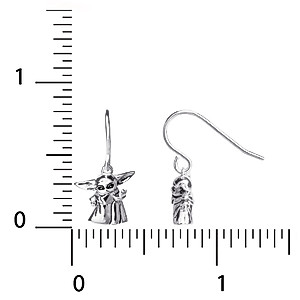 Disney Star Wars Jewelry, Sterling Silver Grogu Dangle Earrings
