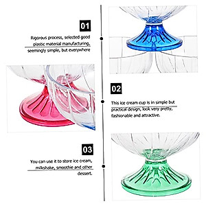 KOMBIUDA 3pcs Ice Cream Cup Mini Baking Cups Dessert Bowls Disposable Glass Trifle Bowl Cupcake Containers Footed Martini Glass Ice Cream Cups Juice Cup Party Drinking Cup Smoothie Cup Rum