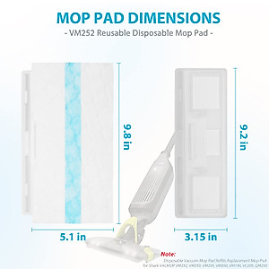 30Pack Split Disposable Replacement Hard Floor Vacuum Vac Mop Pads Refills,Vacmop Replacement Pads For Shark Vacmop VM252 VM205 VM190 VC205,VMP30 Pad Refills,30 Pads Kit with 5 Split Washable Chamber