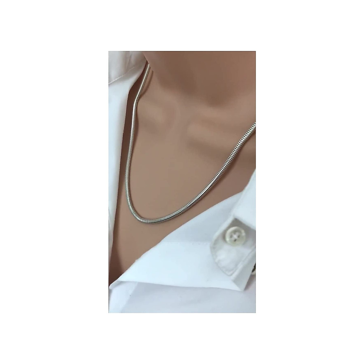 Verona Jewelers Sterling Silver 1.5MM 2MM Italian Solid Round Snake Chain Necklace-Sterling Silver Chain for Pendants, Magic Flexible Snake chain (18-30) (20, 3MM)