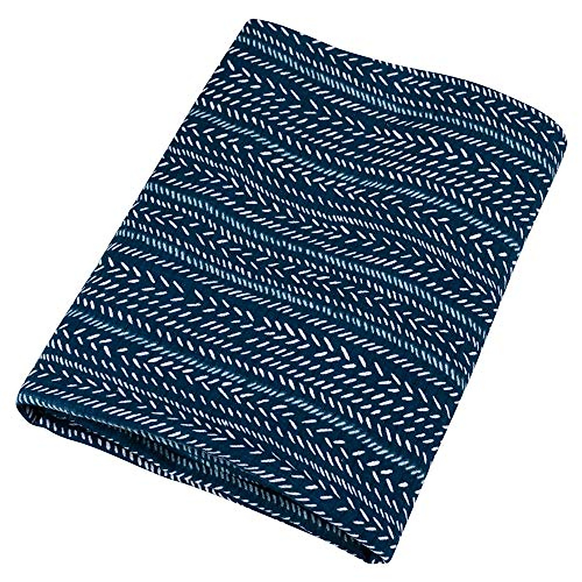 Oliver & Rain Organic Muslin Baby Boy Swaddle Blankets 4 Pack Receiving Blanket Whaleshark and Stingray Print, Dark Blue Dash Stripe and Solid White