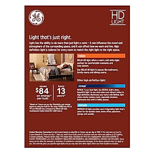 GE Relax 8-Pack A19 60 Watt Equivalent Crystal Clear Soft White Dimmable LED Light Bulbs