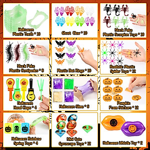 212 PCS Halloween Party Favors for Kids, Bulk Halloween Toys for Kids Halloween Treats Bag Stuffers Party Supplies Decor, Non-Candy Halloween Treats Prize Toy, Fun Halloween Gifts Goodie Bags Fillers