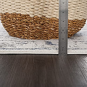 Bloom Rugs Troya Gray/Blue 8x10 Rug - Traditional Persian Area Rug for Living Room, Bedroom, Dining Room, and Kitchen - Exact Size: 7'5" x 10'