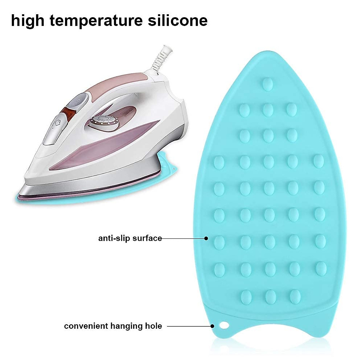 HERCHR Silicone Ironing Rest Pad, Large Portable Ironing Mat Iron Accessories for Ironing Board, Sewing, Curling Irons, Flat Irons, Straightener(Green)