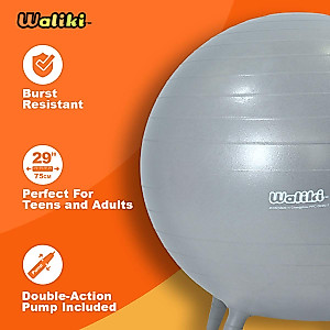 WALIKI Chair Ball with Feet for Kids | Alternative Classroom Seating | Balance Ball | (30"/75CM)