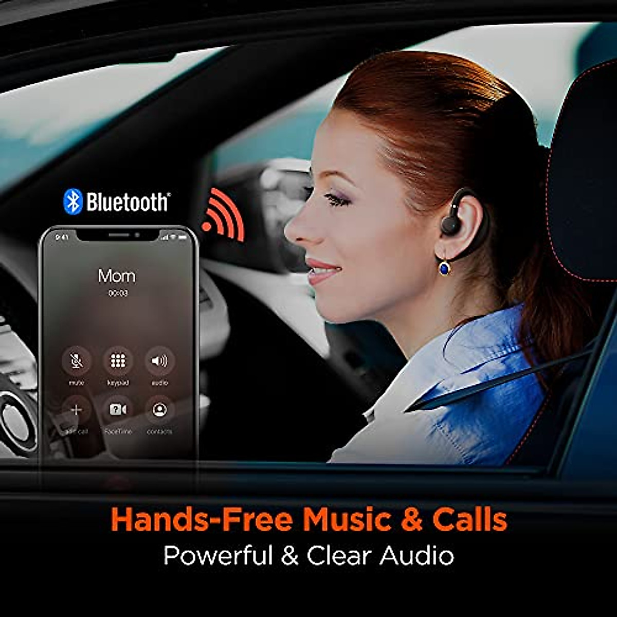 HyperGear BT 780 Wireless Headset with Noise Isolating Mic, Multipoint Device Connection, Ultralight Earphone for Driving/Truckers/Office, Compatible with Bluetooth Devices