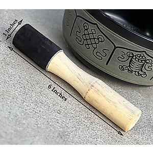 Tibetan Hard Wood Singing Bowl Leather-Wrapped Striker, Mallet
