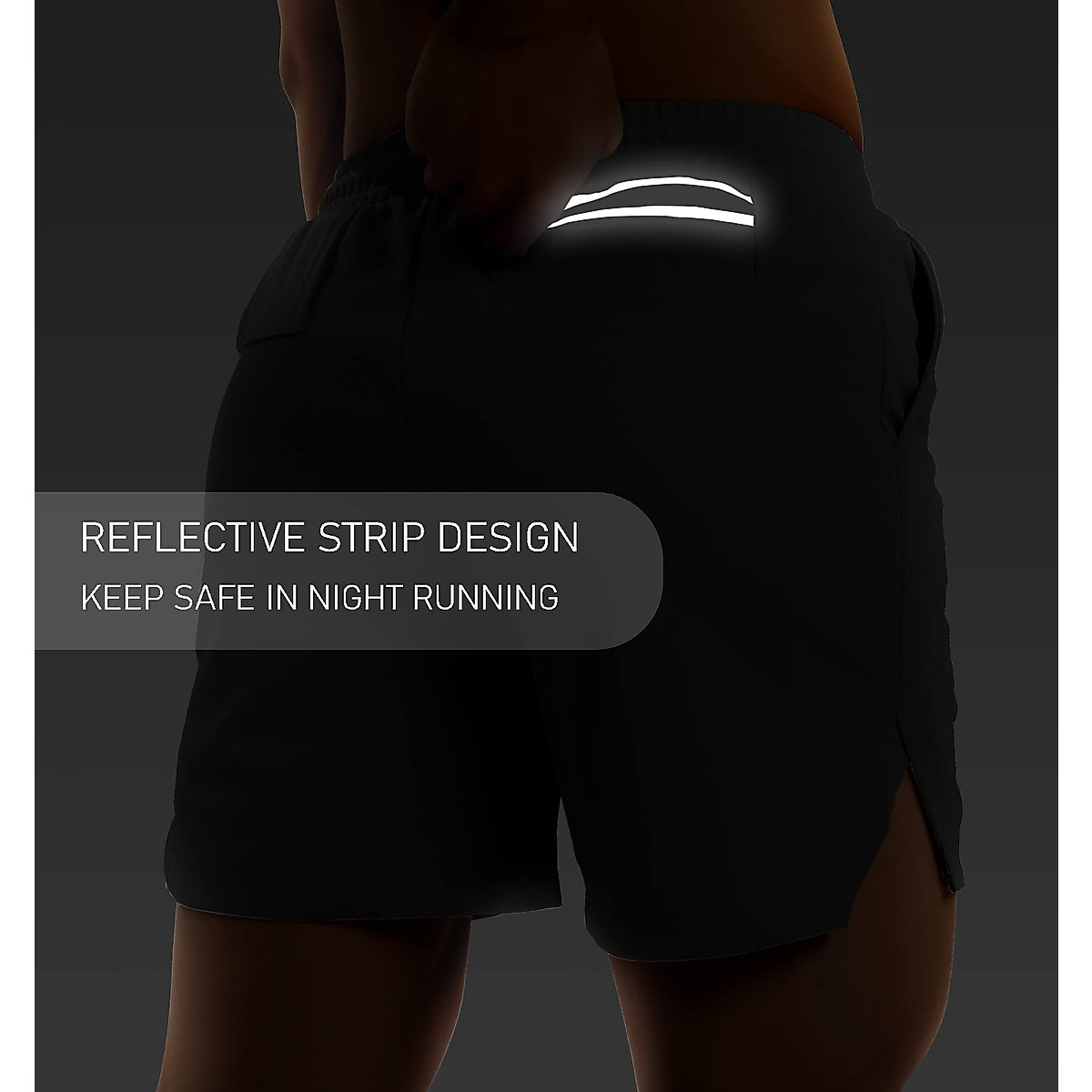 CNRUWE Mens Workout Running Shorts Lightweight Breathable Gym Athletic Shorts 5 inch Inseam Short Men with Zipper Pockets,Navy Blue M