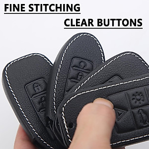 LoyalSoldier Genuine Leather Smart Key Fob Cover Case Compatible with Volvo XC40, XC60, XC90, S90, S60, V60, V90 2019-2023(B Model)