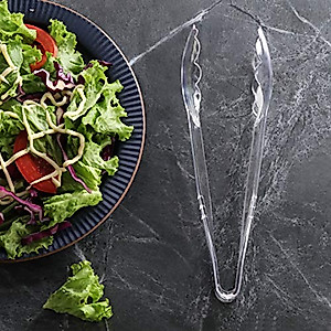 New Star Foodservice 35643 Utility Tong, High Heat Plastic, Scalloped, 9 inch, Set of 12, Clear