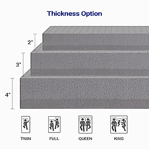 Maxzzz 2 Inch Memory Foam Mattress Topper King Size, Medium Firm Bamboo Bed Mattress Topper, Ventilated Mattress Pad CertiPUR-US Certified Plush