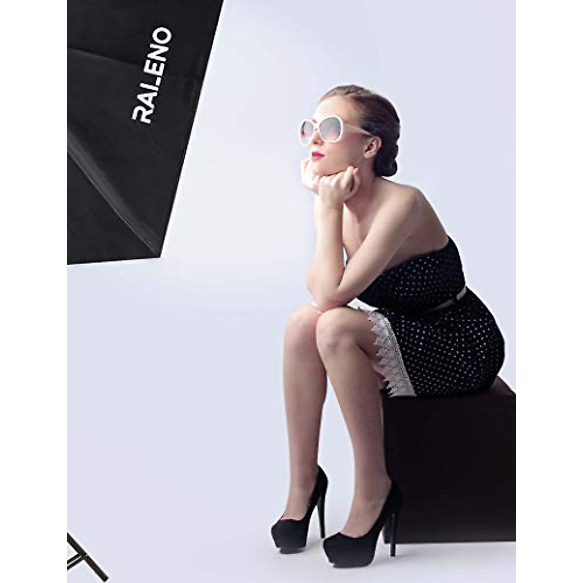 RALENO Softbox Photography Lighting Kit 20"X28" Photography Continuous Lighting System Photo Studio Equipment with 2pcs E27 Socket 5500K Bulb Photo Model Portraits Shooting Box