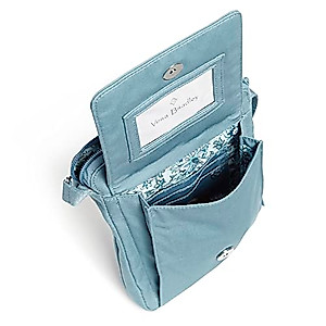 Vera Bradley Women's Cotton Mini Hipster Crossbody Purse With RFID Protection, Reef Water Blue - Recycled Cotton, One Size