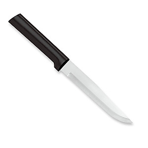 Rada Cutlery Stubby Butcher Knife – Stainless Steel Blade With Black Stainelss Steel Resin Handle Made in USA