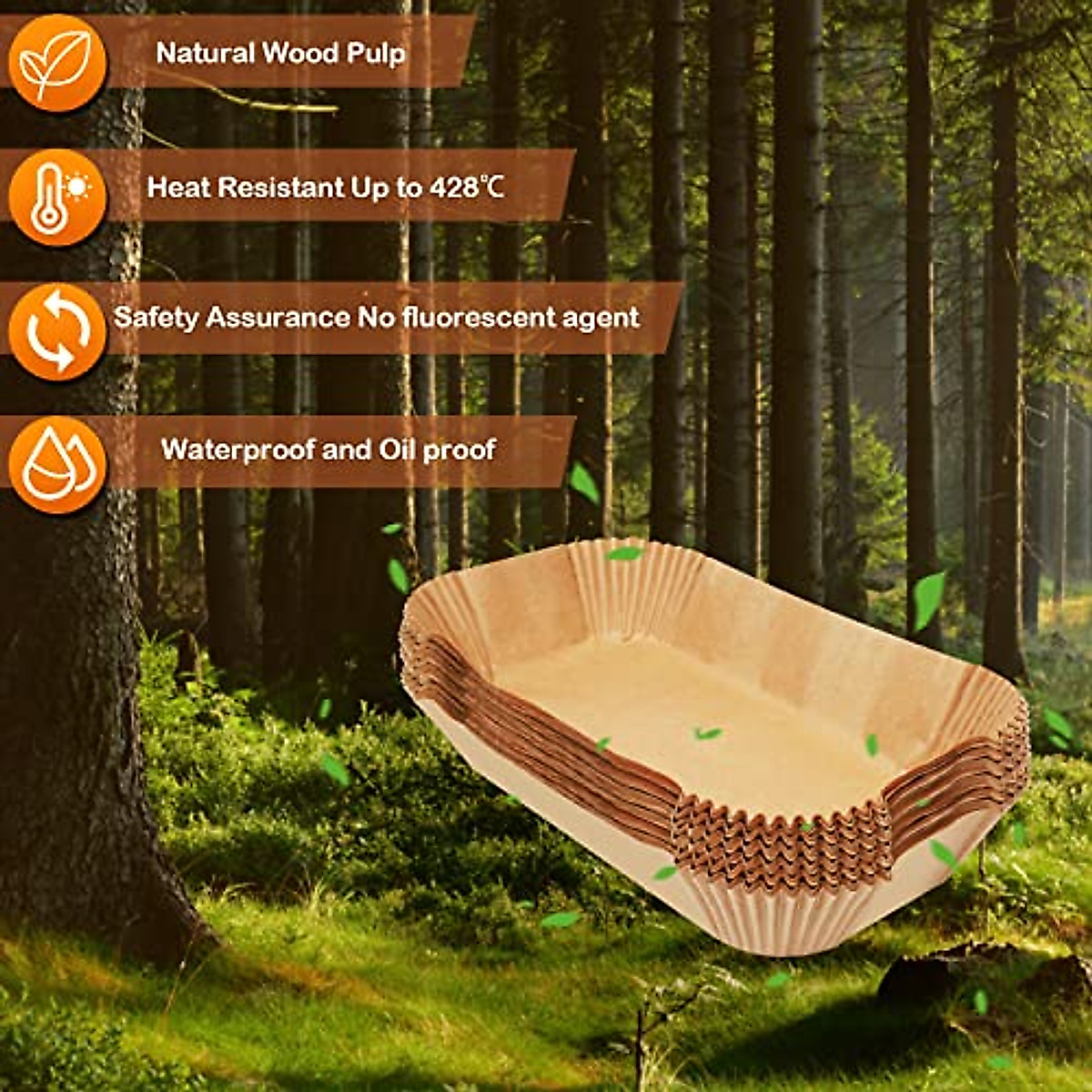 Air Fryer Liners Ninja Foodi Grill Xl Accessories for Ninja Smart Xl Air Fryer, 125Pcs Air Fryer Disposable Paper Liner For Ninja FG551 6-In-1 Grill Parchment Paper Rectangular Air Fryer Accessories