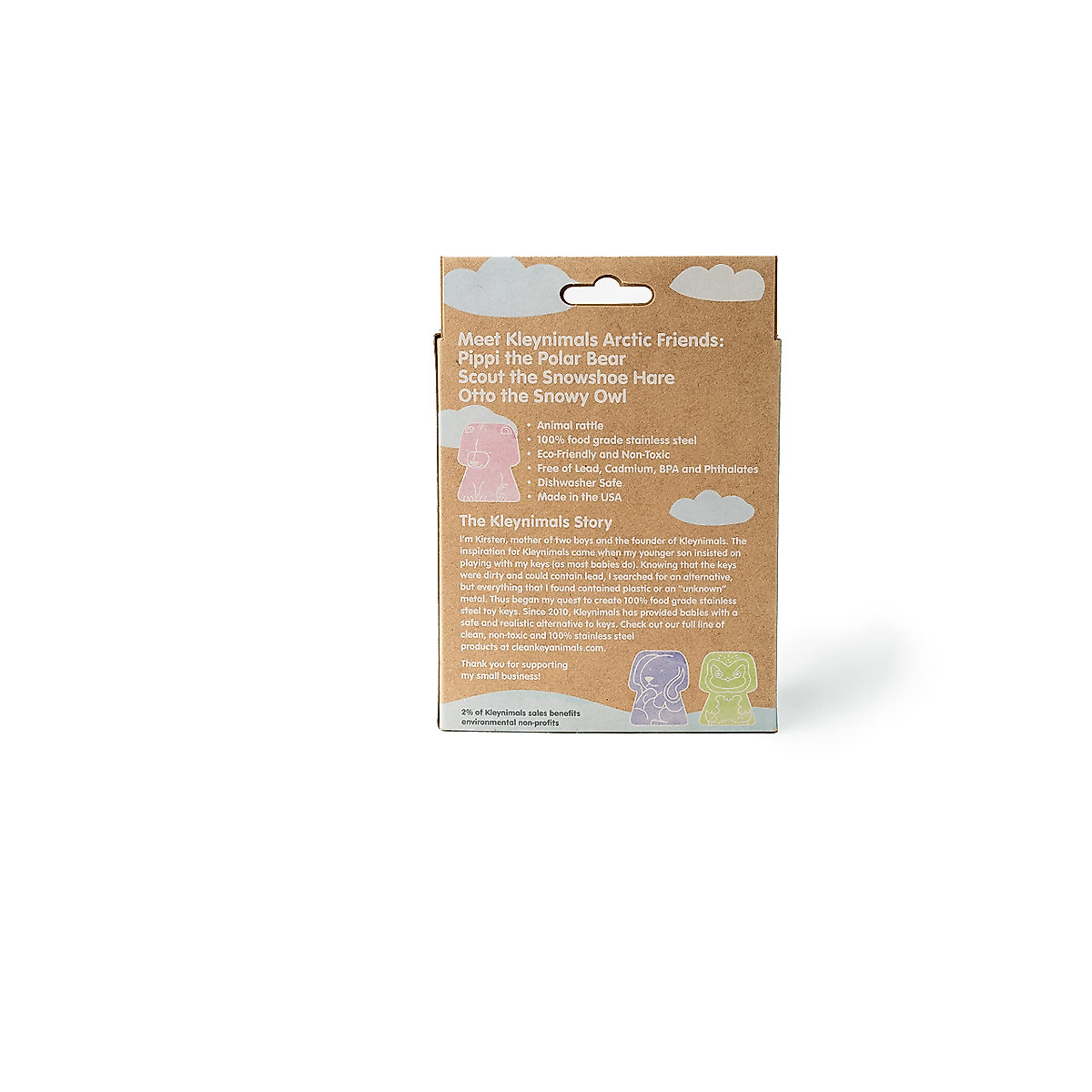 Arctic Friends Stainless Steel Rattle and Teether - Made in USA by Kleynimals