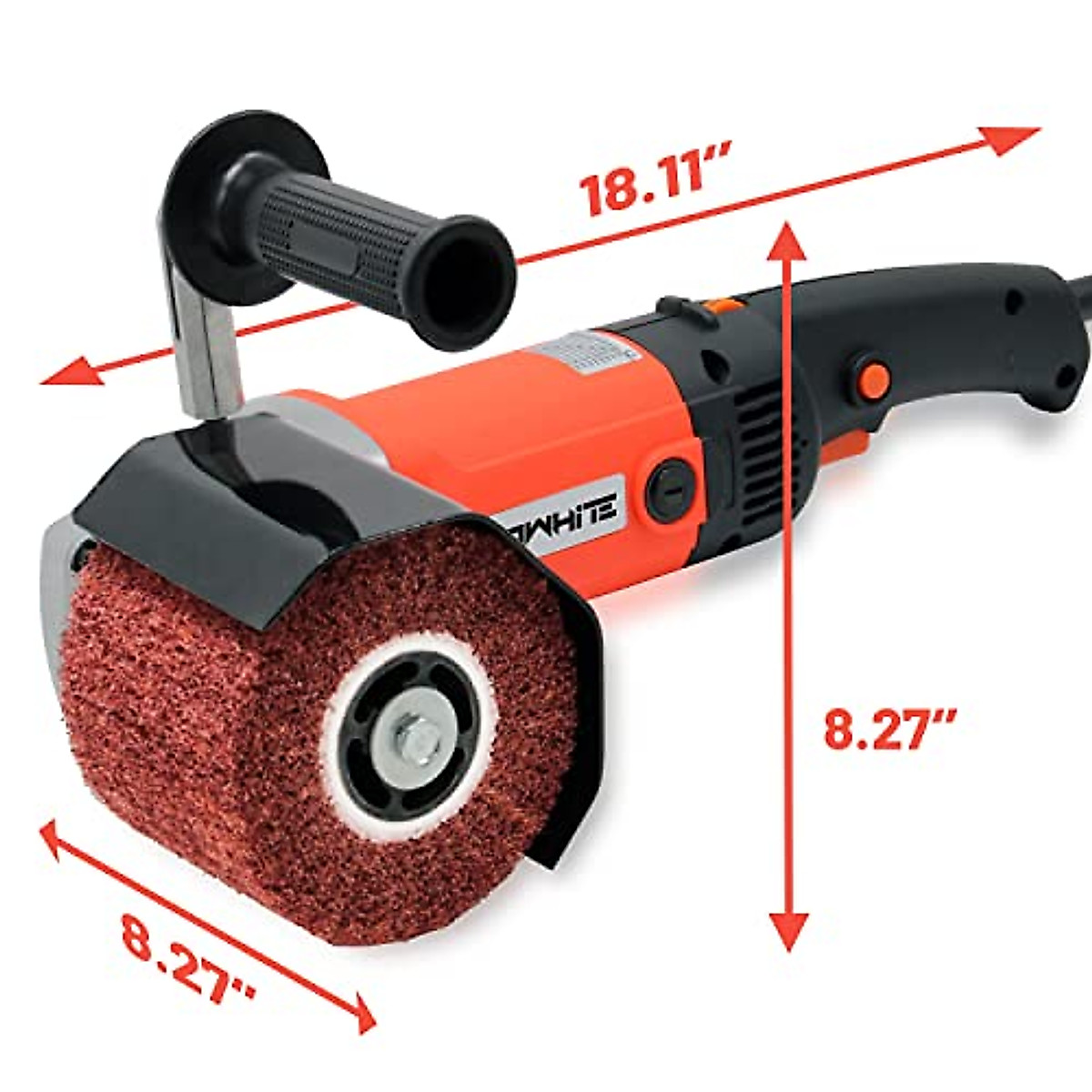 Burnishing Polishing Machine, Handheld 1400W Electric Sander Polisher Set 110V Wire Drawing Machine for Metal Stainless Steel Wood Surface Paint Polishing with One Wheel, 8 Variable Speed, Lock Switch