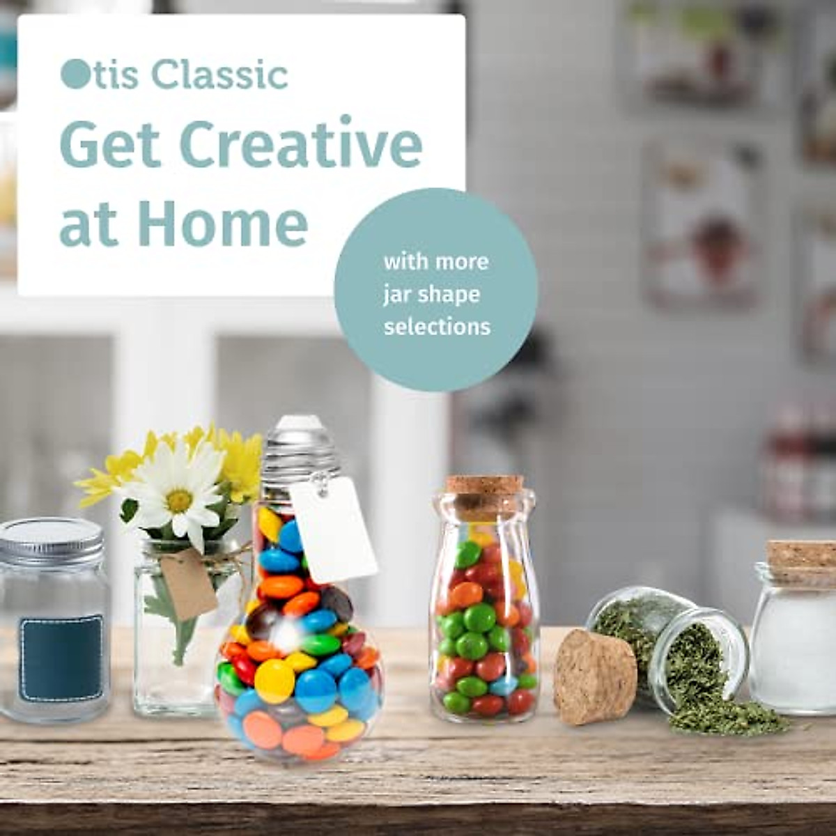 Plastic Light Bulb Jars Silver - 24pc Case - 100ml Clear - with Labels and String - Fillable with Candy, Ideal for Crafts