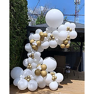 White Balloons 84 pcs White Balloons Garland Arch Kit 5 inch +12 inch +18 inch Pastel White Balloons Happy Birthday Balloons Baby Shower Decorations Wedding Balloons