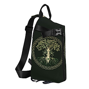 Ykklima Norse Viking Goddess Wiccan Wicca Pagan Sling Backpack Rope Crossbody Shoulder Bag for Men Women Travel Hiking Outdoor Daypack