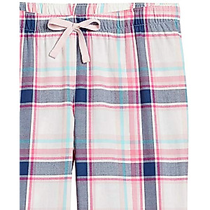 Amazon Essentials Women's Flannel Pajama Sleep Pant, Pink White Large Plaid, Medium