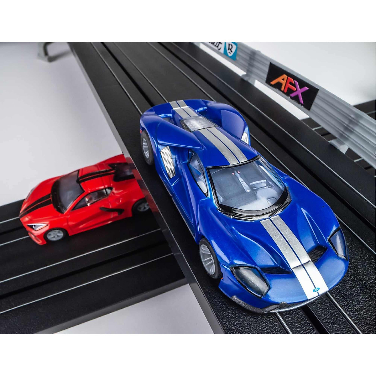 AFX/Racemasters Super Cars Set15ft TrackMega G+ ChassisTri-Pack AFX22032 HO Slot Racing Sets
