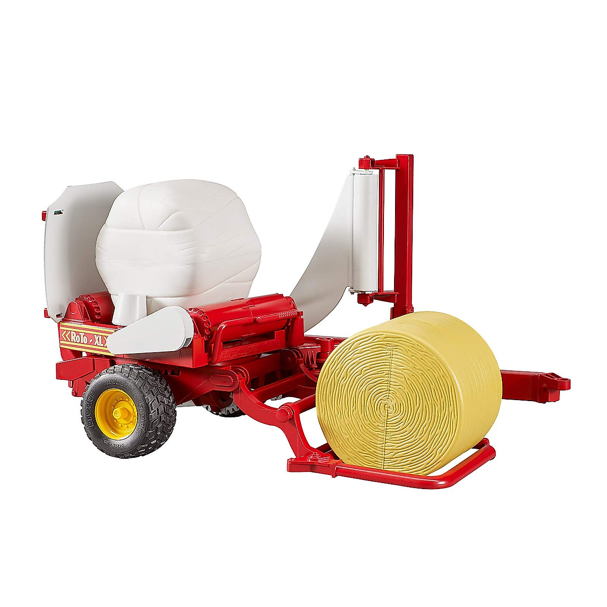 Bruder 02122 Bale Wrapper with Yellow and White Bales (Color May Vary)