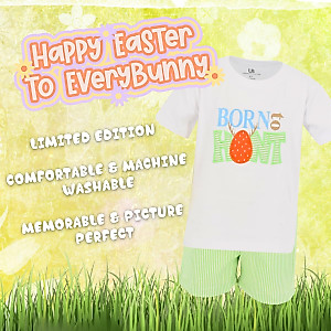 Unique Baby Boys Born to Hunt Easter Eggs Outfit (18 Months, Green)
