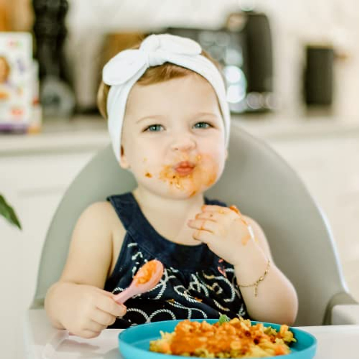 bobo&boo Colorful Plant-Based 7.5 inch Kids Plates for Toddler Eating – Set of 3, Plant-Based, Melamine-Free And Microwave Safe – Eco-Friendly Toddler Plate Set for Boys and Girls - Tropical