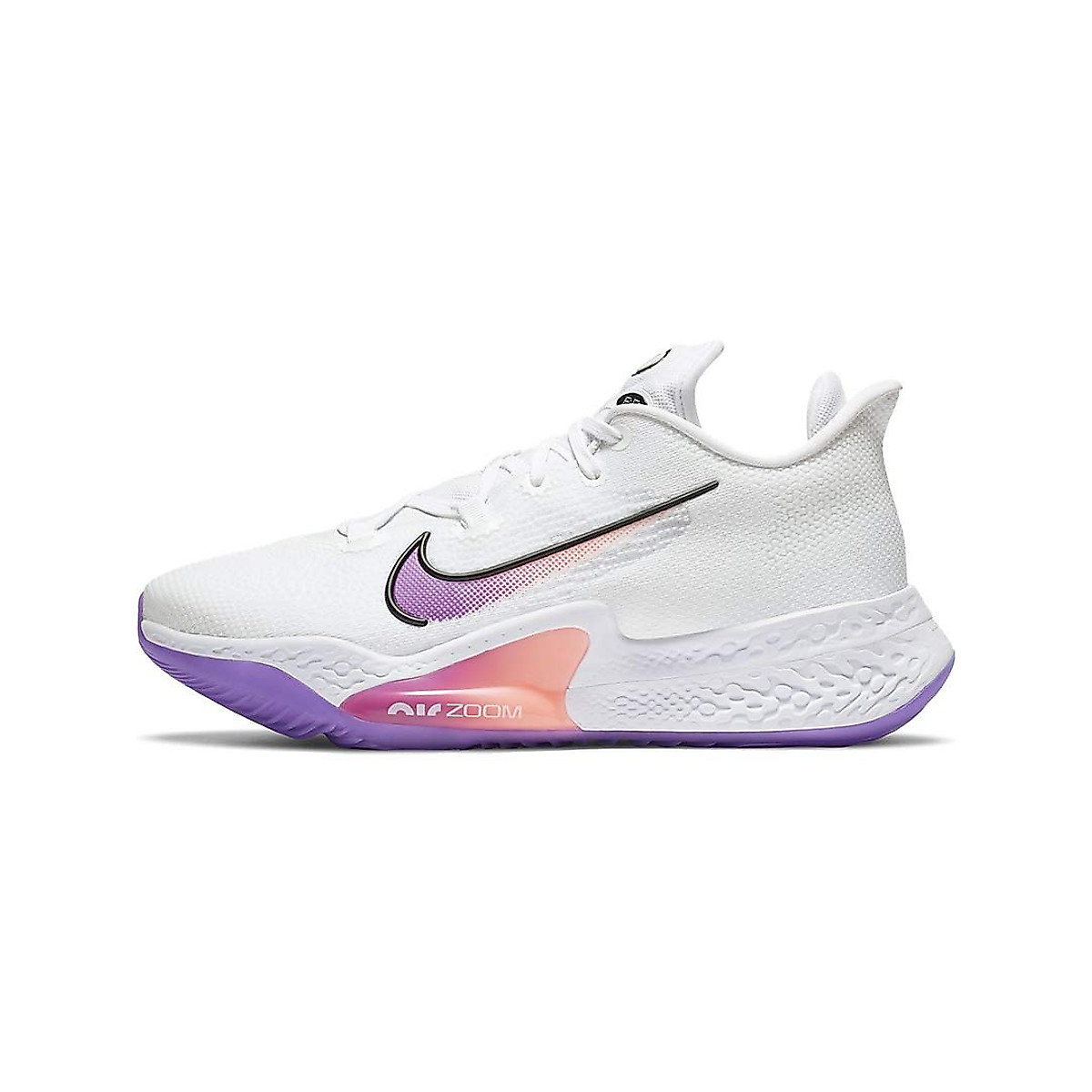 Nike Men's Air Zoom BB NXT Basketball Shoes (White/White/Flash Crimson/Hyper Violet, Numeric_10)