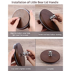 Walktosun Coffee Canisters Airtight Food Storage Container with Wooden Lid Seal Coffee Canisters Stainless Steel Jar with Scoop for Tea, Brown Sugar, Flour (1400ML,Black With Spoon)