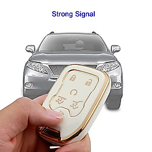 Guibuhuse TPU Protector Key Fob Cover Fit for 2015-2020 GMC Yukon/Yukon XL Chevy Suburban Tahoe (HYQ1AA)