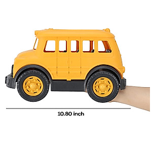 Liberty Imports Big Yellow School Bus Toy for Toddlers, Plastic Vehicle Truck for Kids Boys Girls Imaginary Play