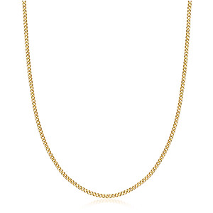 Barzel 18K Gold Plated Curb/Cuban Link Gold Chain Necklace 2MM, 3MM, 4MM, 5MM For Women or Men - Made In Brazil (24 Inches, 2MM Gold)