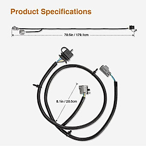 70.5'' Heavy Duty 4-Way Tow Hitch Trailer Wiring Harness for 2007-2018 Jeep Wrangler JK Replace OEM 17275.01, 92015 8001
