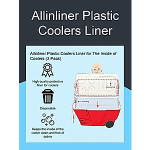 Plastic Cooler Liner – Disposable Cooler Liner – Grizzly Plastic Cooler Liner 3 Pack – BPA Free Cooler Insert Liner for Fishing, Camping, BBQ – 60 Qt. Ice Chest Liner by Allinliner