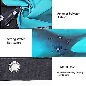 Mightree 4 PCS Bathroom Shower Curtain Set, 71 x 65 inch Waterproof Fabric Bathroom Curtain with 12 Hooks, Toilet Lid Cover and Bath Mat, Non-Slip Rug Foot mat, Gray Diamond